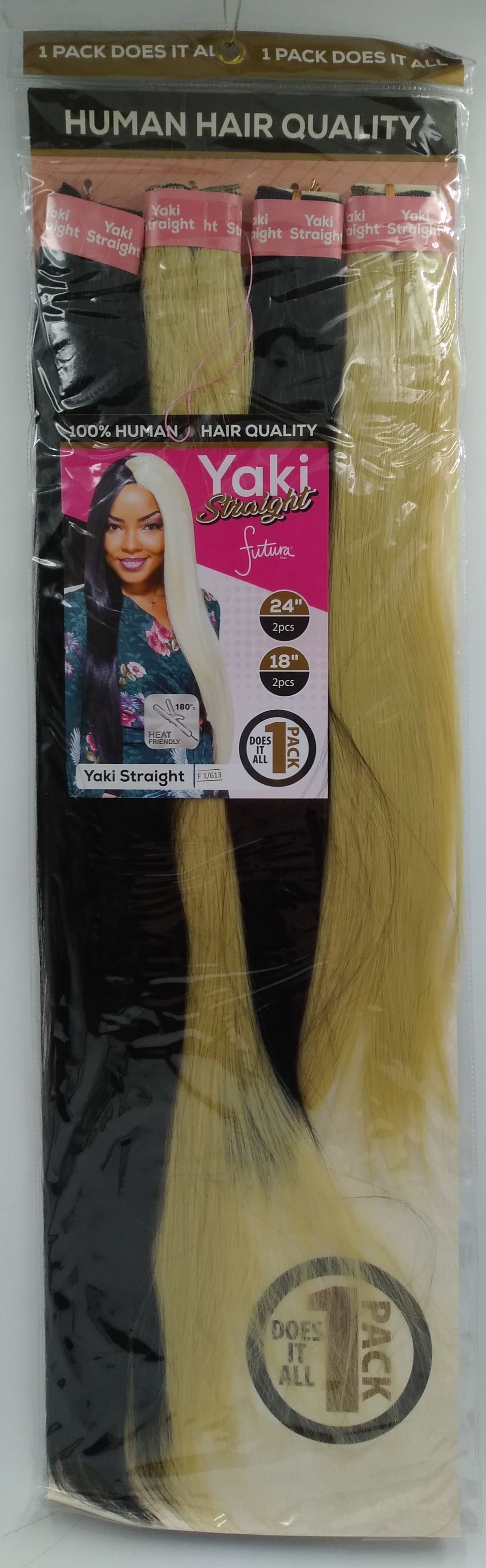 Darling Yaki Straight Human Hair Quality 18/24'' F1/613. - Aheco Webshop