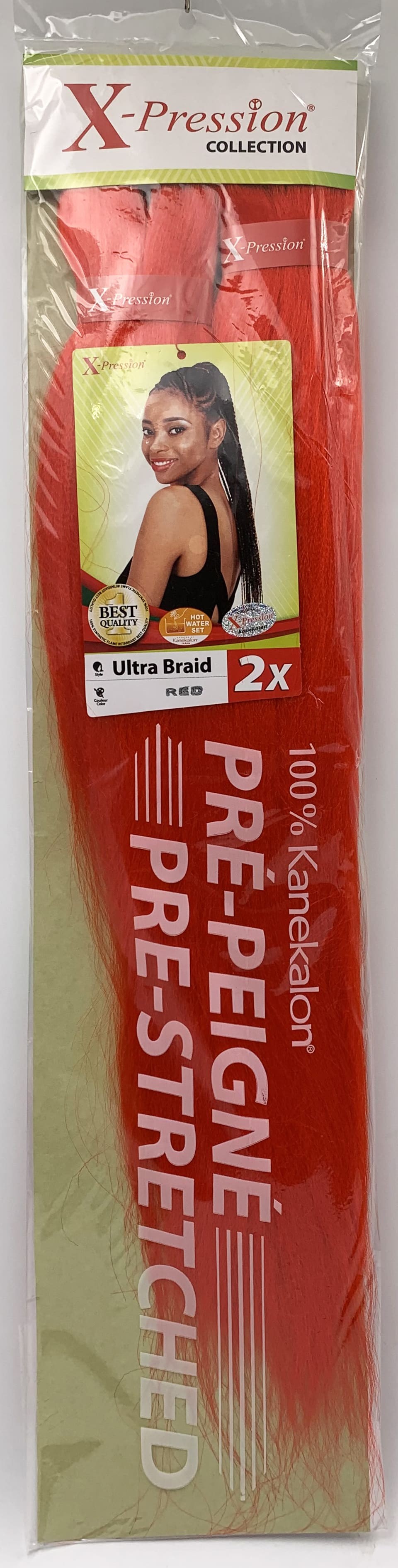 X-Pression UB 2x Pre-Streched Colour Red. - Aheco Webshop