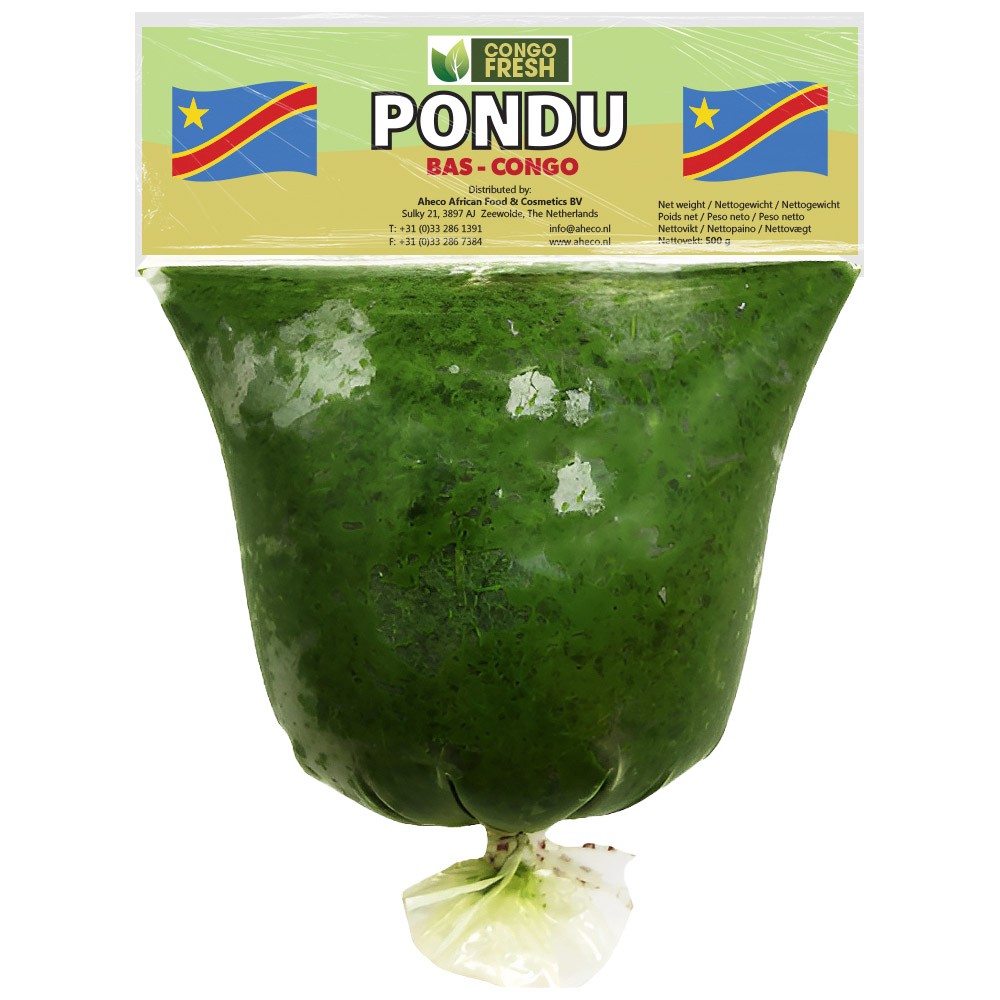 Pondu* Cassave Leaf - Congo Fresh - Saka Saka 20 x 500 gr. - Aheco Webshop