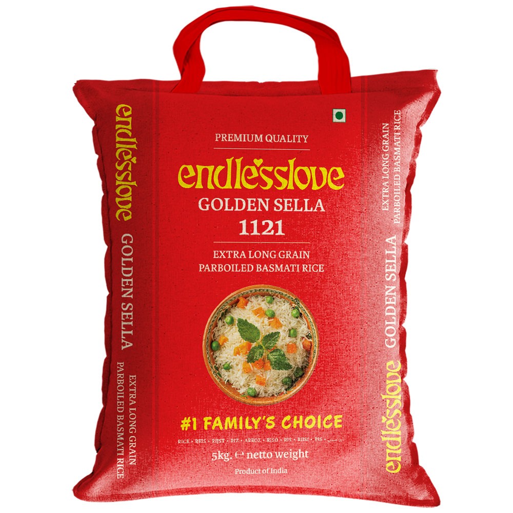 Rice Basmati Parboiled Golden Sella Endlesslove 4 x 5 kg. - Aheco Webshop