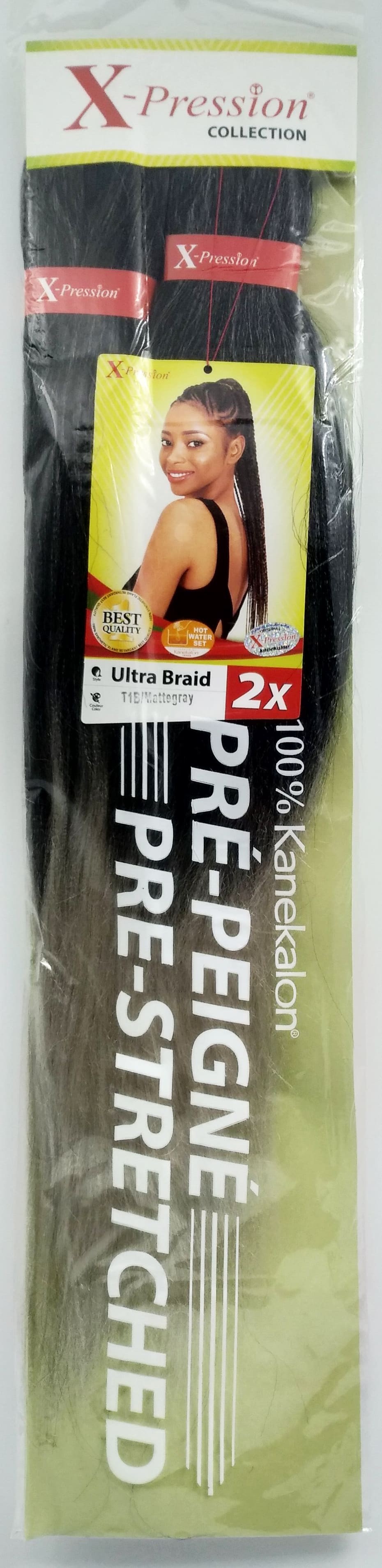 X-Pression UB 2x Pre-Streched Colour T1B/Mattegray. - Aheco Webshop