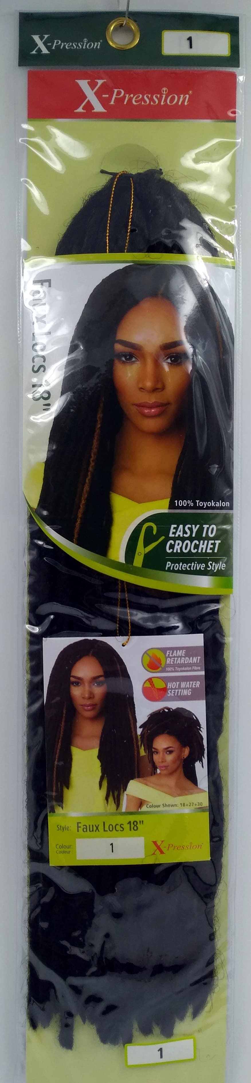 X-Pression Crochet Braid Faux Locs 18'' Colour 1. - Aheco Webshop