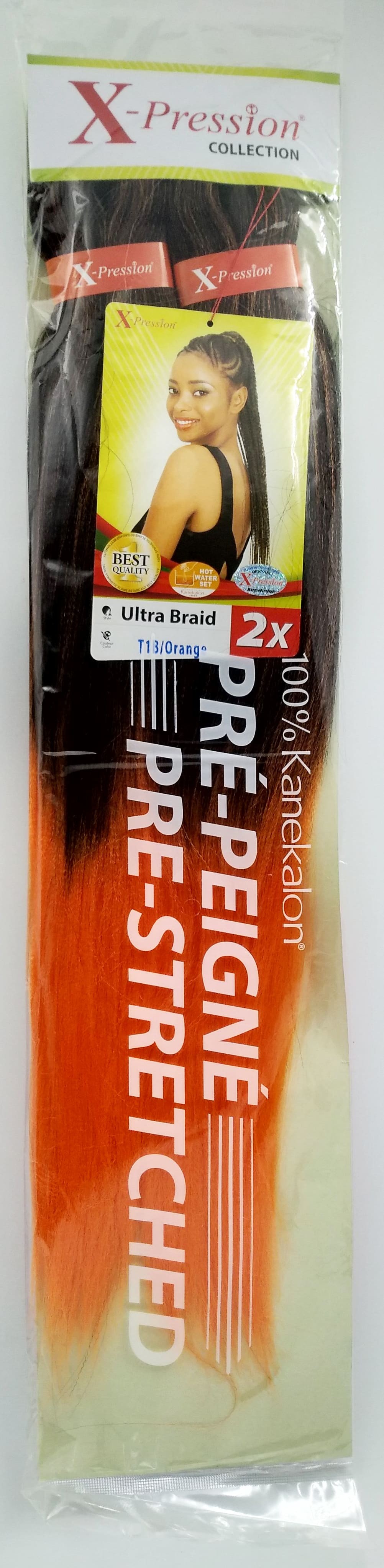 X-Pression UB 2x Pre-Streched Colour T1B/Orange. - Aheco Webshop