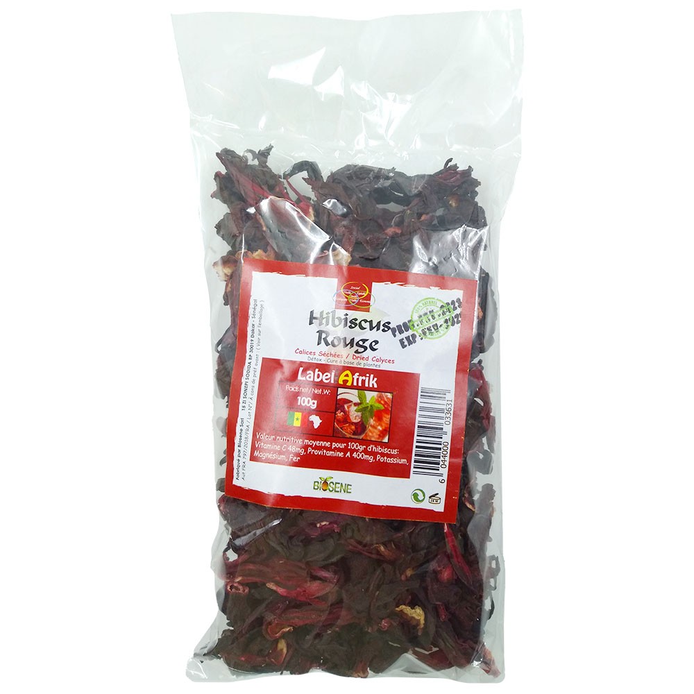 Tea Bissap Hibiscus Rouge - Label Afrik 30 x 100 gr. - Aheco Webshop