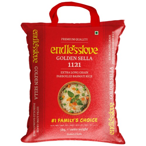 Rice Basmati Parboiled Golden Sella Endlesslove 4 x 5 kg. - Aheco Webshop