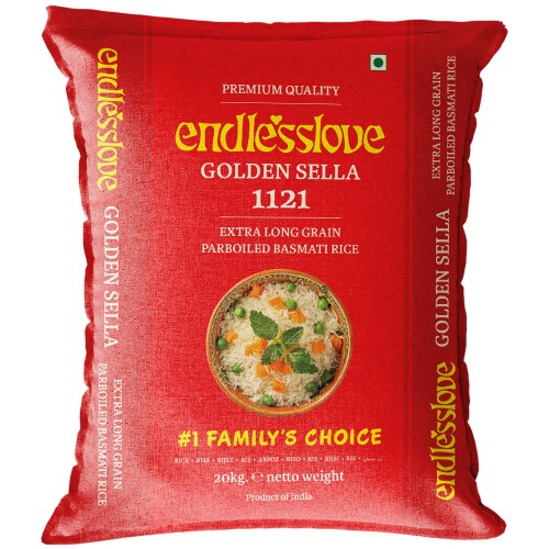 Rice Basmati Parboiled Golden Sella Endlesslove 20 kg. - Aheco Webshop